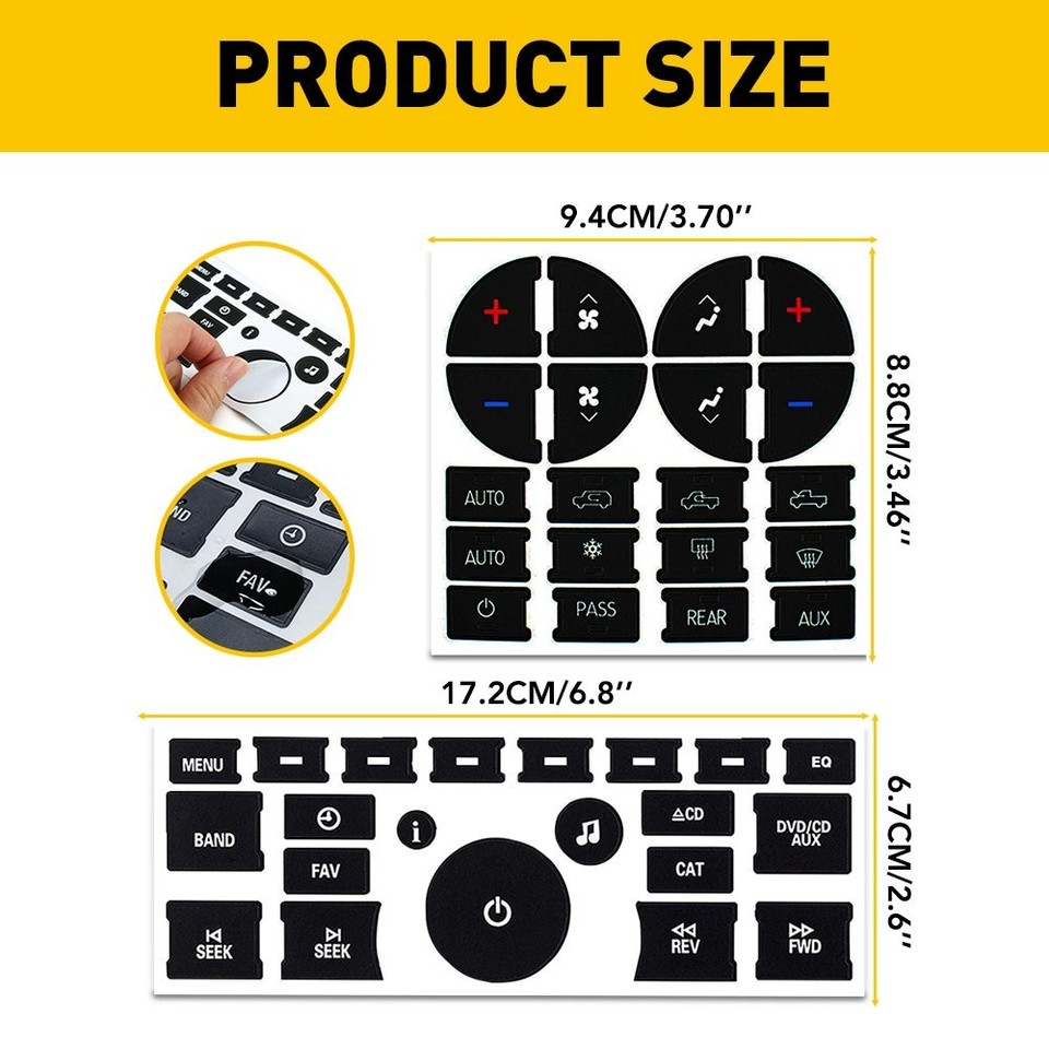 Climate Heater Knobs Radio Knob Control Volume Button Sticker Decal For ...