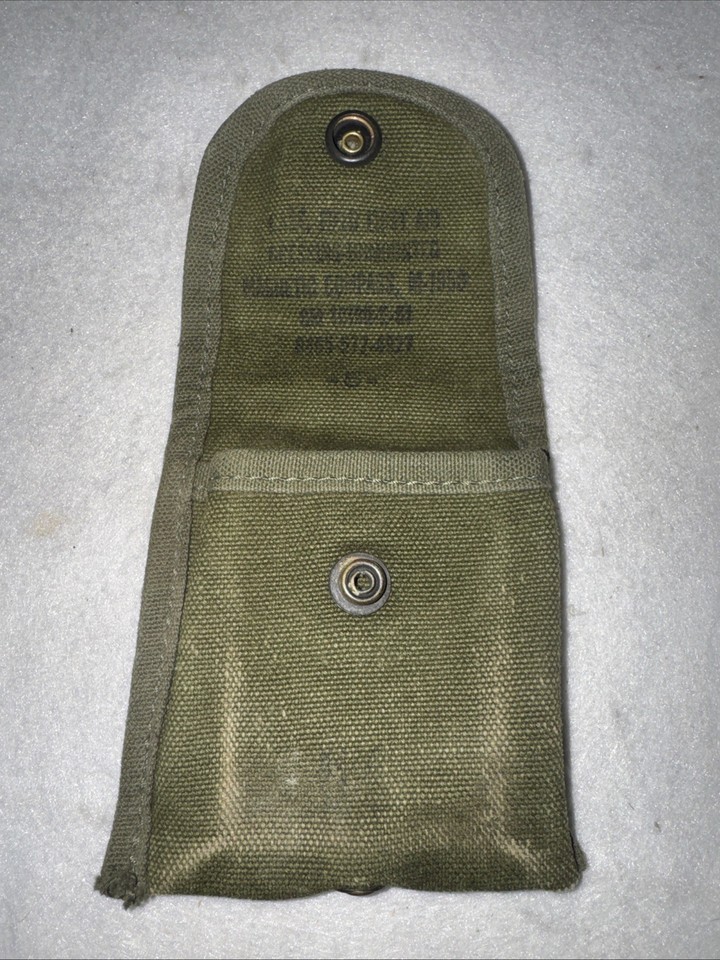 Vietnam War era US Army OD Canvas M-1956 Field Dressing Pouch , Compass ...