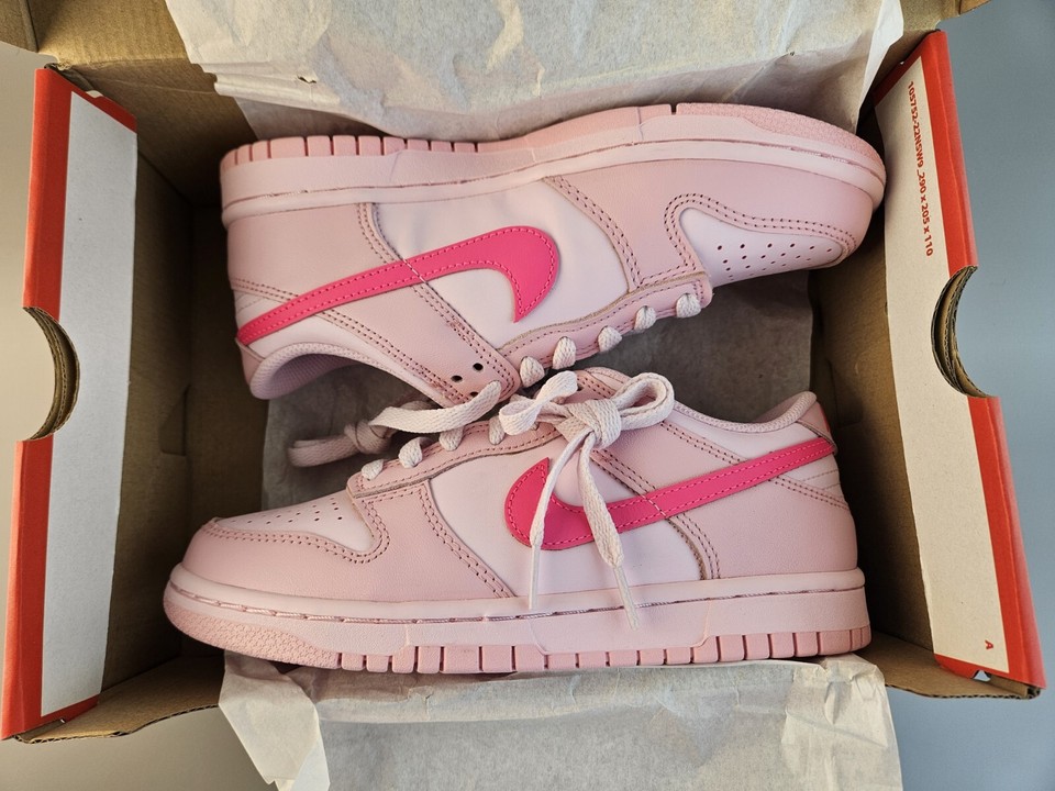 NEW NIKE Dunk Low (GS) TRIPLE PINK Size 5.5Y DH9765 600 Barbie FAST ...