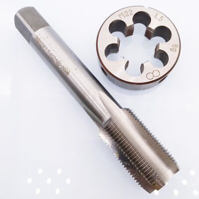 Tap & Die Set HSS M22 x 1.5mm Tap & M22 x 1.5mm Die Metric Thread Right ...