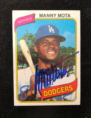 MANNY MOTA 1980 TOPPS AUTOGRAPHED SIGNED AUTO BASEBALL CARD DODGERS 104 ...