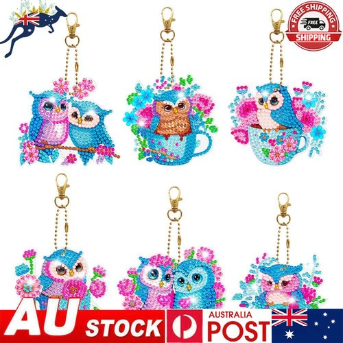 5D Diamond Art Key Rings Art Craft DIY Double Sided Cartoon Gifts ...