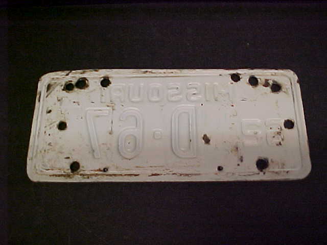 Original 1962 Missouri Motorcycle license plate D-67 Vintage Dealer ...