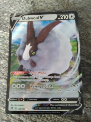 Dubwool V 153/192 - Rebel Clash NM Full Art Ultra Rare Pokemon Card | eBay