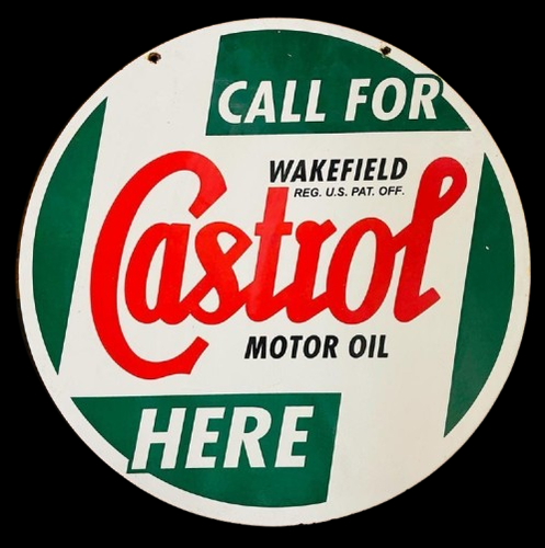 PORCELAIN CASTROL ENAMEL SIGN 30X30 INCHES DOUBLE SIDED | eBay
