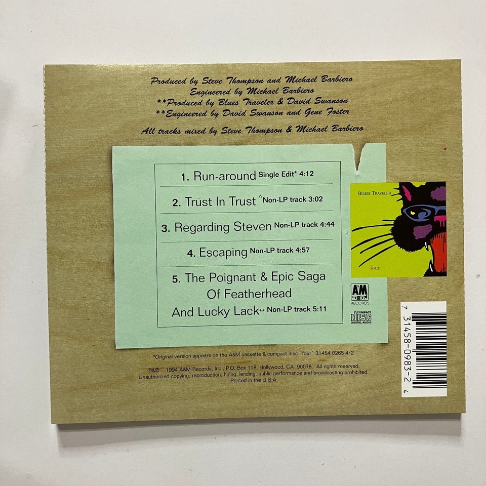 Blues Traveler - Run-Around CD 1994 Non-LP Tracks Rock | eBay