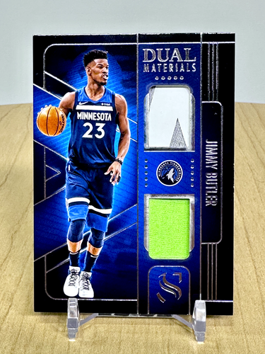 Jimmy Butler T'wolves Panini Silhouette Dual Materials Game-Worn 3 ...