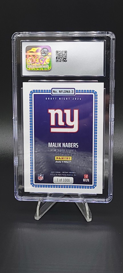 2025 Panini Instant NFL Draft Night Malik Nabers NFLDNA-3 GEM MINT 10 1 ...