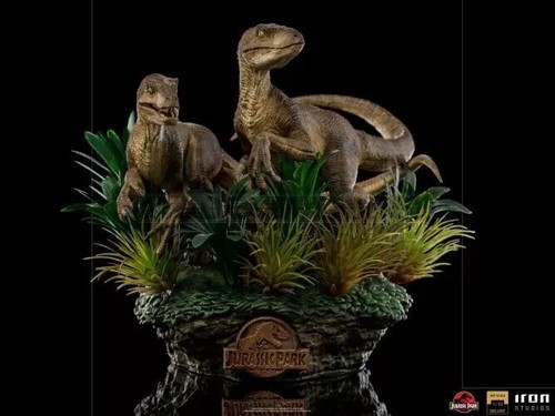 Iron Studios Jurassic Park Just The Two Raptors Dinosaur Deluxe Art 1/ ...