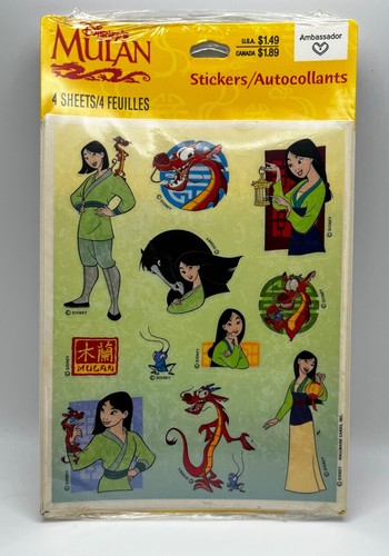 Vintage NEW pack BEAUTIFUL Disney MULAN Stickers! Mushu | eBay