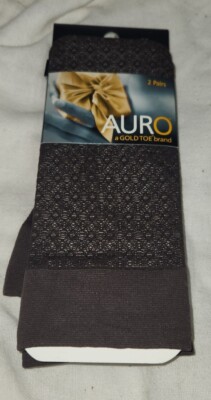 New 2 Pair Auro Gold Toe Brand Socks Brown Women Medium 9-11 AW191 | eBay