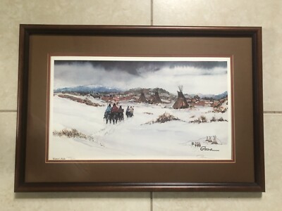 Listed Artist Ed Posa American Indian “Winter’s Ride” Ltd Edition ...