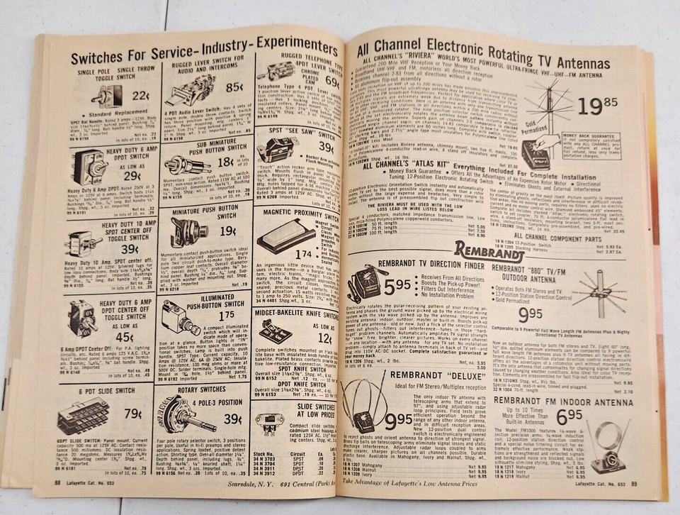 Lafayette Radio Electronics Spring 1965 Catalog 653 Transistor CB Lamps ...