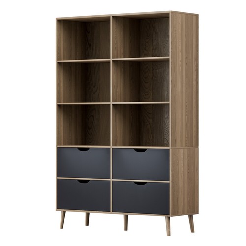 Artiss Bookshelf Display Book Cube Shelves Storage 4 Drawers Bookcase ...