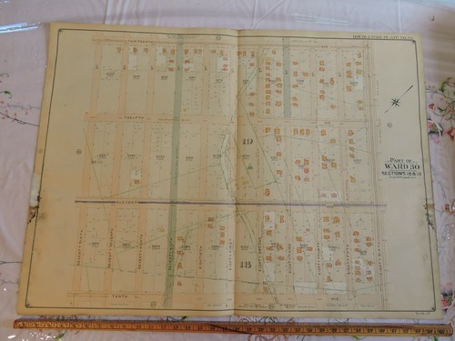 Original 1905 26x36 MAP Dyker Heights Bensonhurst Brooklyn New York ...