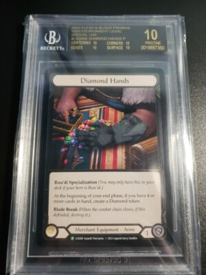 Diamond Hands Cold Foil Promo Card BGS 10 Black Label Flesh and Blood ...