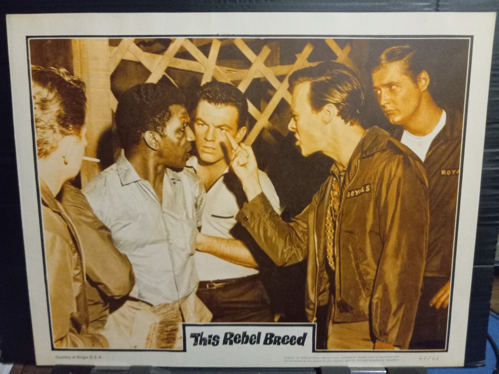 Lobby Card 1960 THIS REBEL BREED teen JD gangs rumble fight kicks n ...