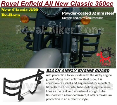 Royal Enfield New Classic 350 Black Airfly Engine Guard | eBay