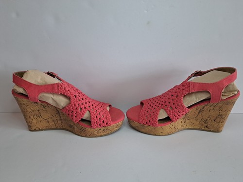 Jellypop Misty Wedge Sandals Womens Size 8 Coral Pink | eBay