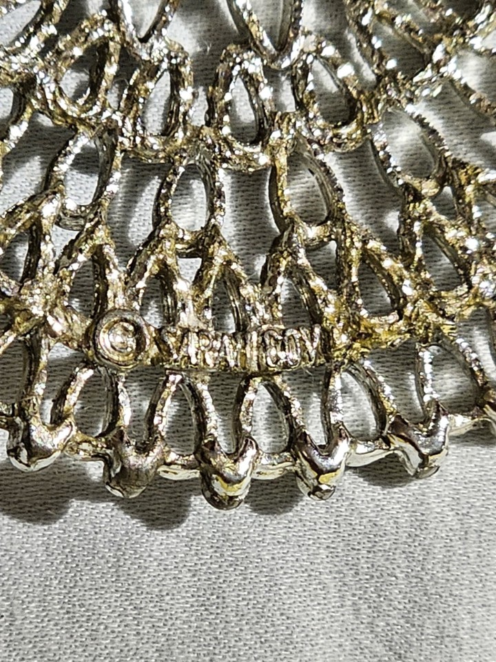 Vintage Sarah Coventry Filigree Brooch, Silver Toned "Silvery Mist ...