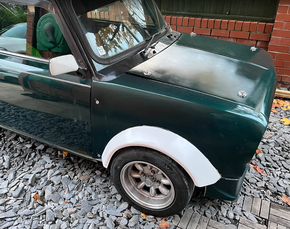 Classic Mini Clubman fibreglass front end and bonnet - miglia arches ...