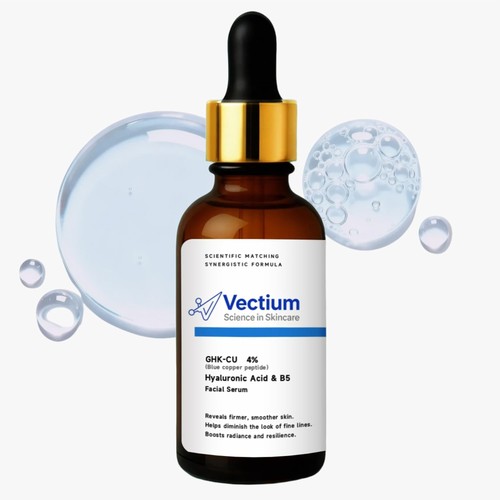 Vectium Blue Copper Peptide Serum 4% GHK-CU & Hyaluronic 1 Fl Oz (Pack ...