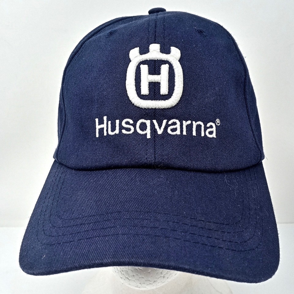 Husqvarna Hat Navy Blue Embroidered Logo Adjustable Strap Baseball Cap | eBay