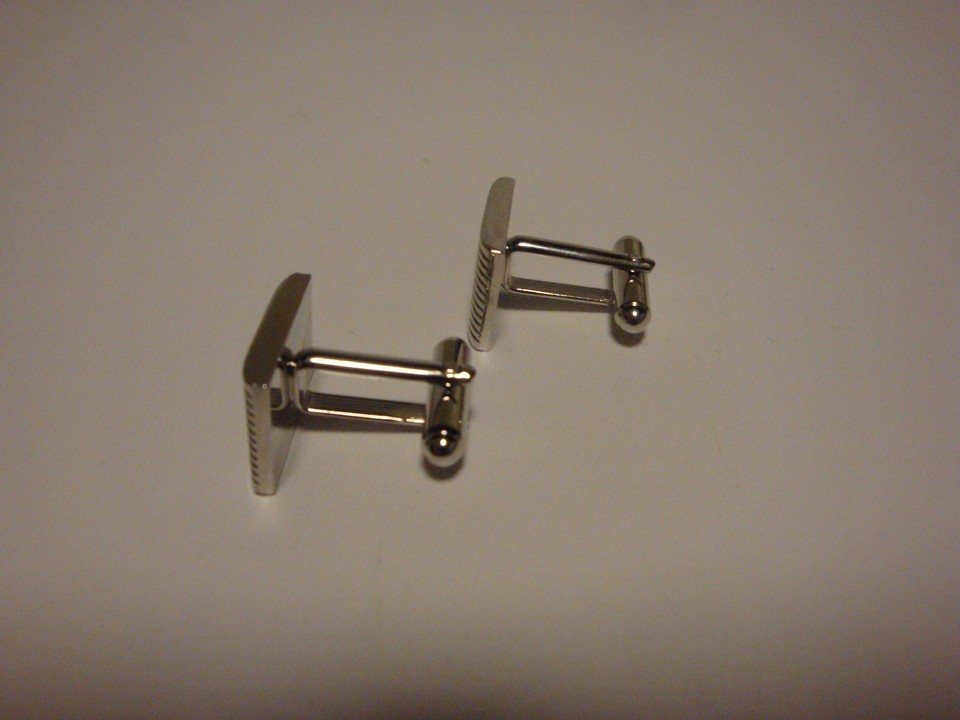 Geoffrey Beene Stainless Steel Cufflinks With Bullet Back Closures | eBay