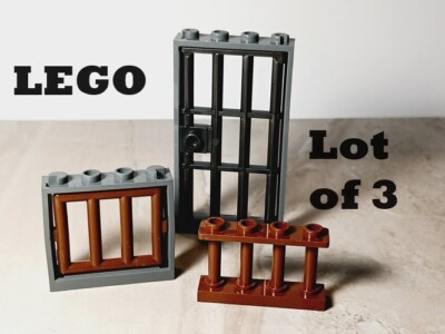 LEGO Brown Bar Jail Window Dark Gray Door Wall Bars Old Western West ...