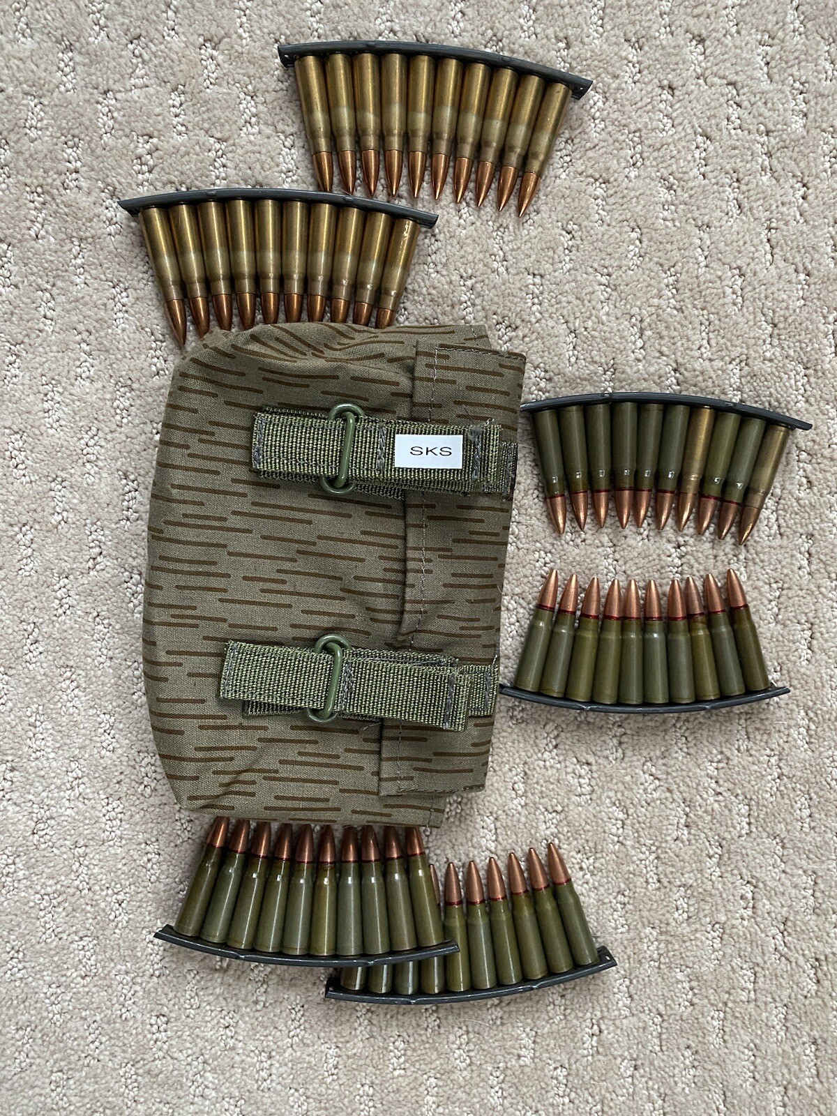 SKS STRIPPER CLIP AMMO POUCH 7.62X39 HOLDS Up To 90 Rounds On 10rd ...