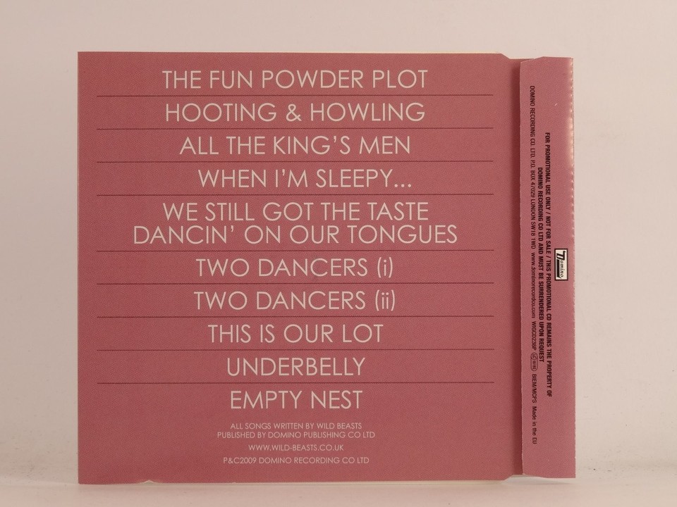 WILD BEASTS TWO DANCERS (506) 10 Track Promo CD Album along with ...