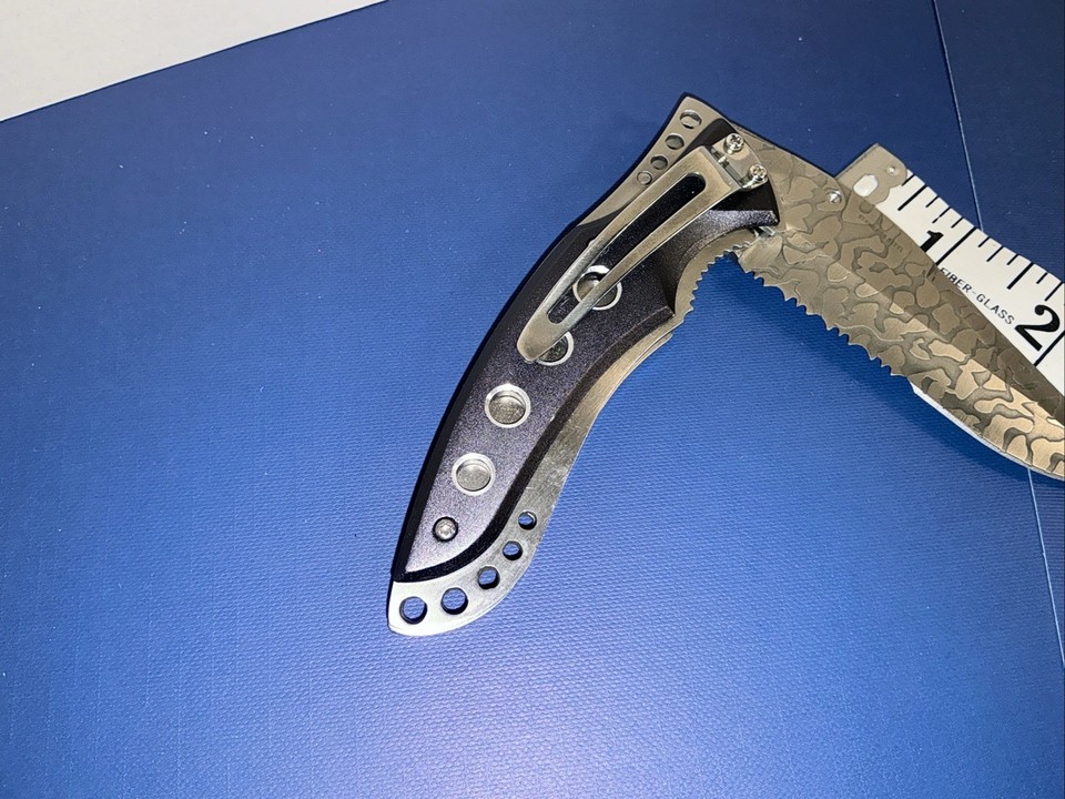 Boker Magnum Snowflake Damascus Pattern Folding Knife | eBay