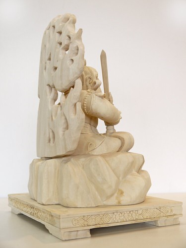 Fudo Myo‑o (Acala) Carved Wooden Buddhist Statue – Solid Kusunoki ...