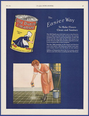 Vintage 1924 OLD DUTCH Cleanser Powder Polish Floor Cleaning 1920's ...