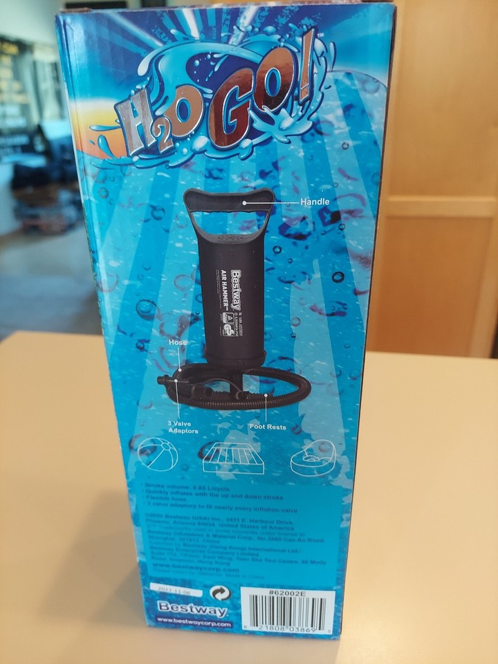 Floatie Air Hammer Inflation Pump with 3 Valve Adapters-non electric ...