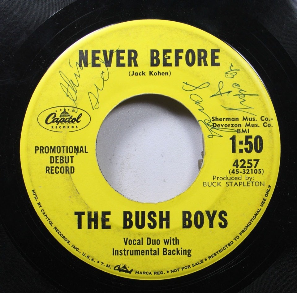 50'S & 60'S 45 The Bush Boys - A Broken Vow / Never Before On Capitol ...