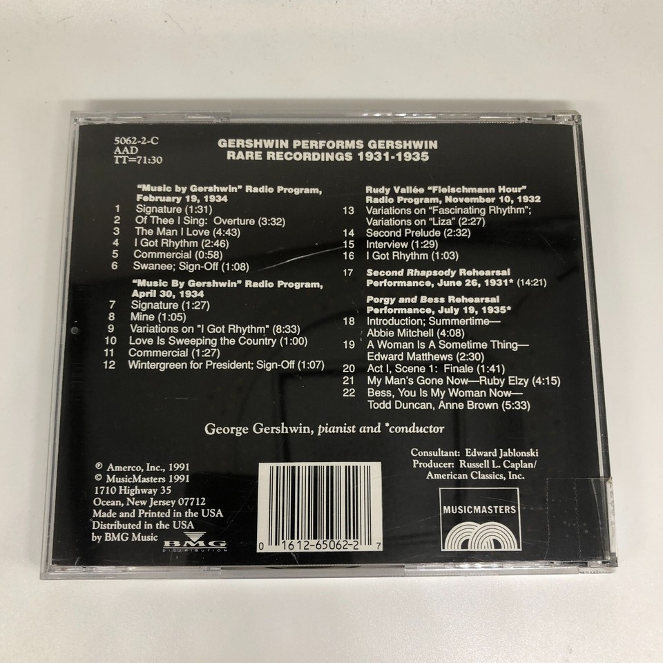 Gershwin Performs Gershwin: Rare Recordings 1931-1935 by George ...