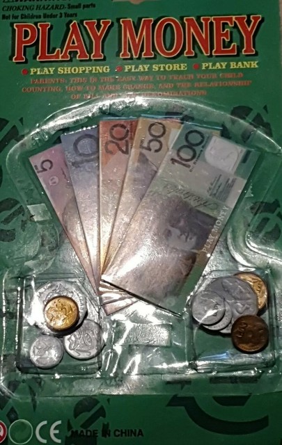 40 PCE Australian Play Money Coins Notes Maths Pretend Shopping ...