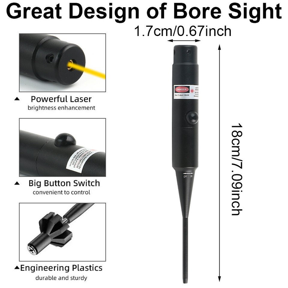 Red/Green Laser Bore Sighter Kit .17 to .78 Multiple Caliber ...