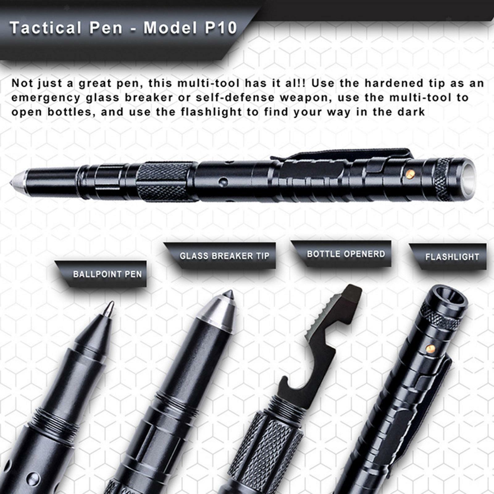 Pen Handheld Outdoor Hiking Flashlight Survival Penlight Multitool | eBay