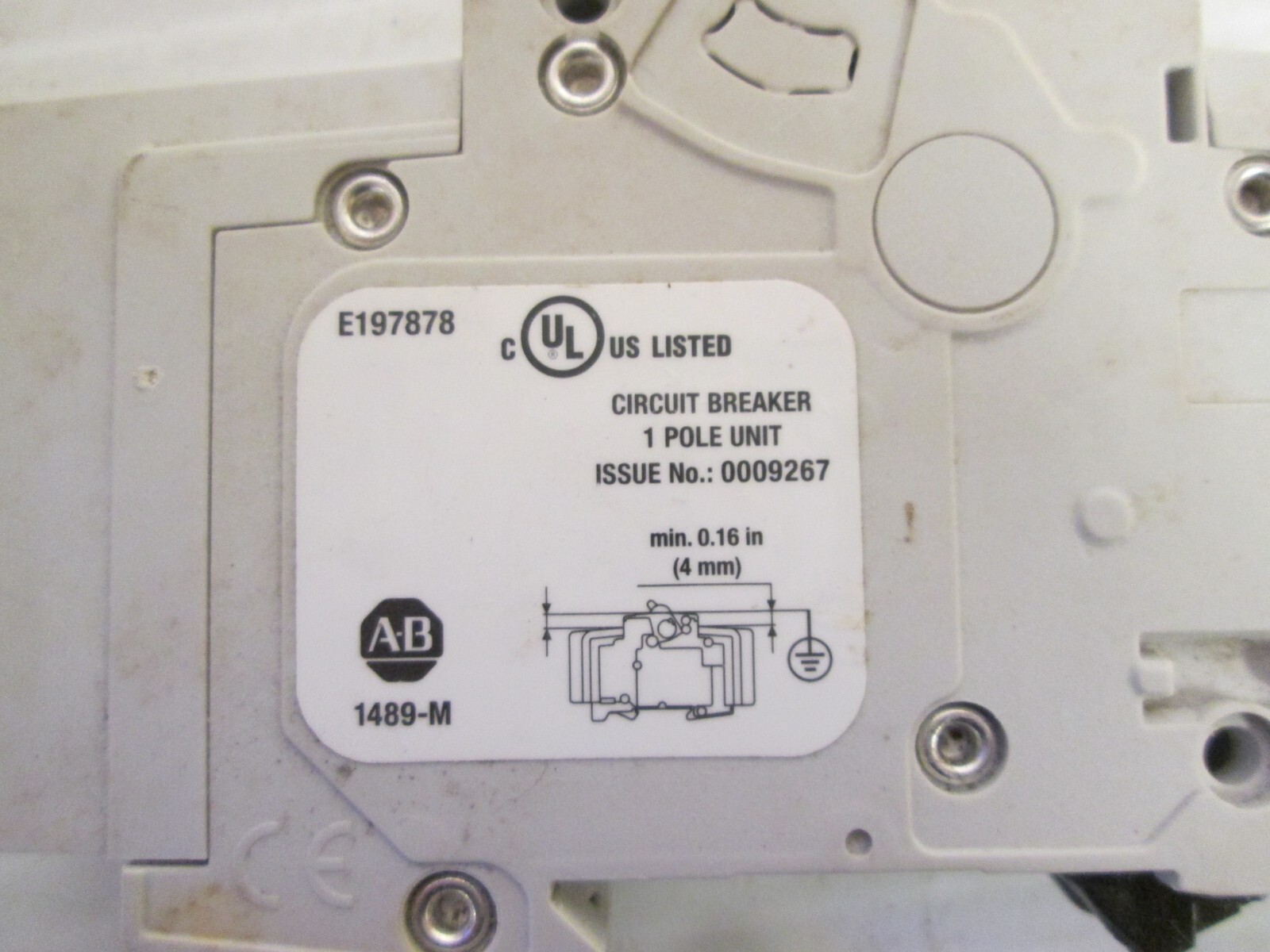 Allen Bradley 1489-M1C100 Circuit Breaker 1 Pole 277V 50/60Hz 10kA 10A ...