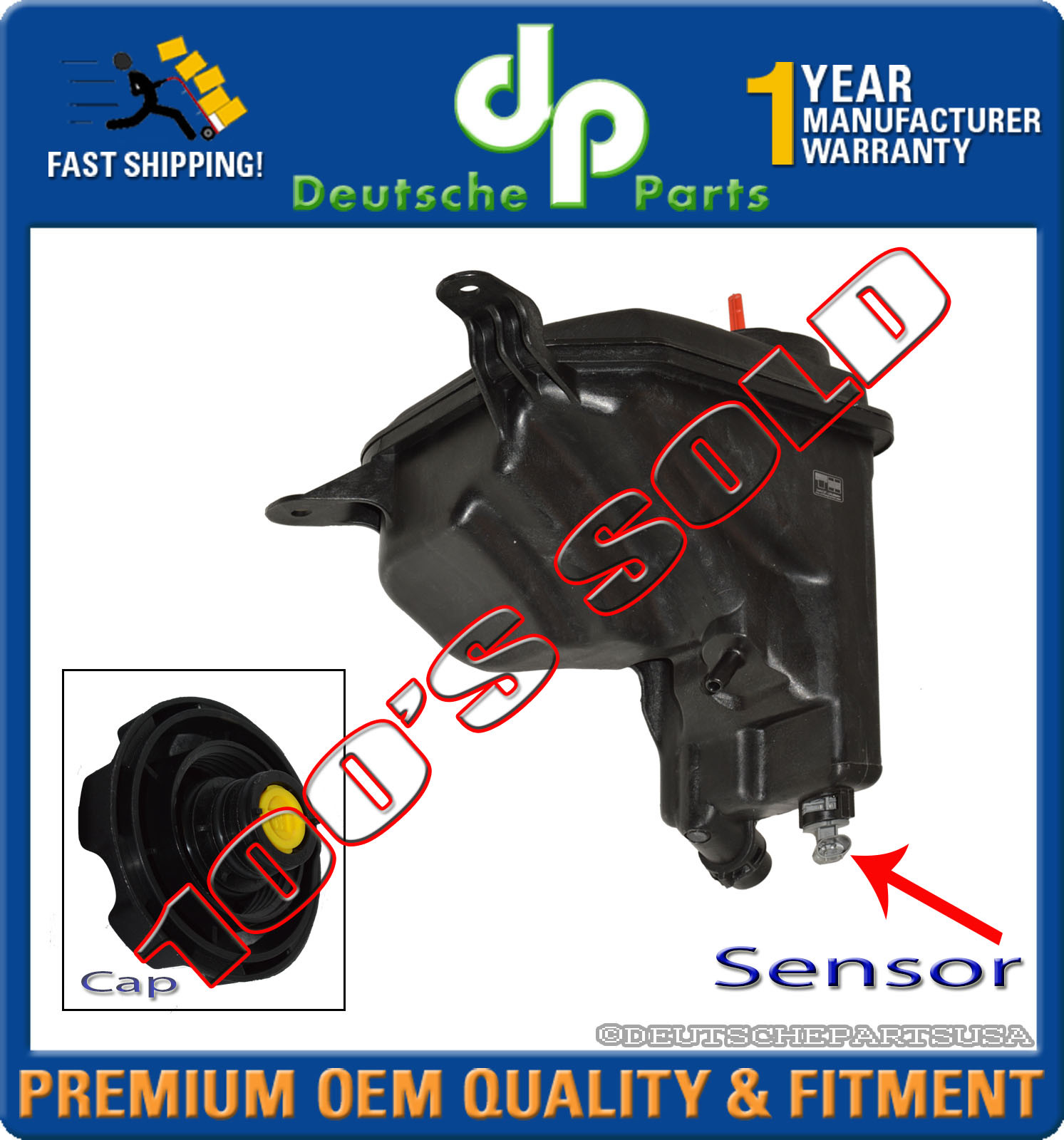 BMW 17137640514 Coolant Reservoir Overflow Expansion Tank + Cap + Lvl ...