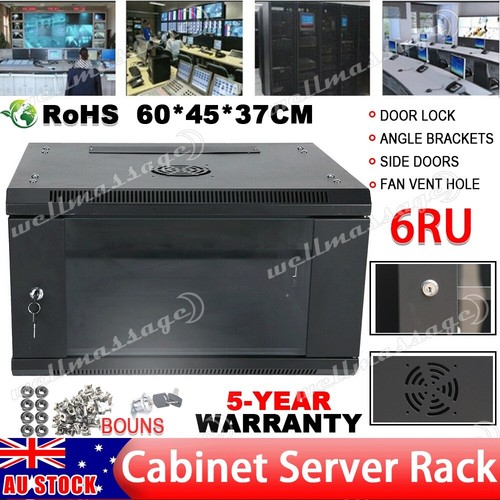 6RU 19 Inch 450mm Deep Wall Mount Cabinet Server Rack Data Network ...