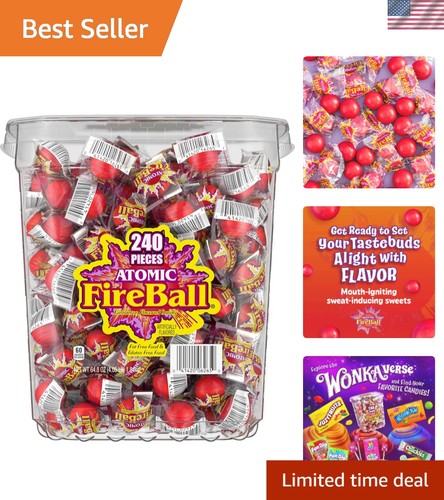 Atomic Fireballs - Intense Cinnamon Hard Candy, Individually Wrapped ...