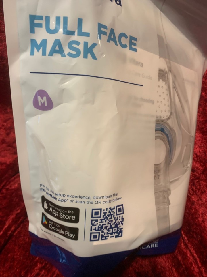 F&P Vitera Full Face CPAP Mask with Headgear in size MEDIUM A includes ...