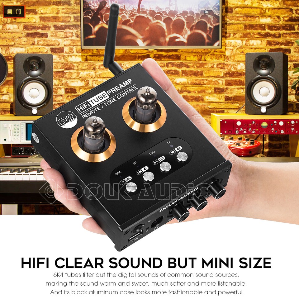 Douk Audio P2 Bluetooth Vacuum Tube Preamp Headphone Amplifier USB ...