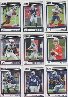 2022 SCORE INDIANAPOLIS COLTS TEAM SET W/RC S ( 14 CARDS ) | eBay