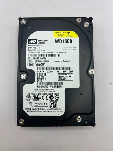 Western Digital Caviar SE WD1600JS 160GB 7200 RPM 8MB Cache SATA 3.0Gb ...
