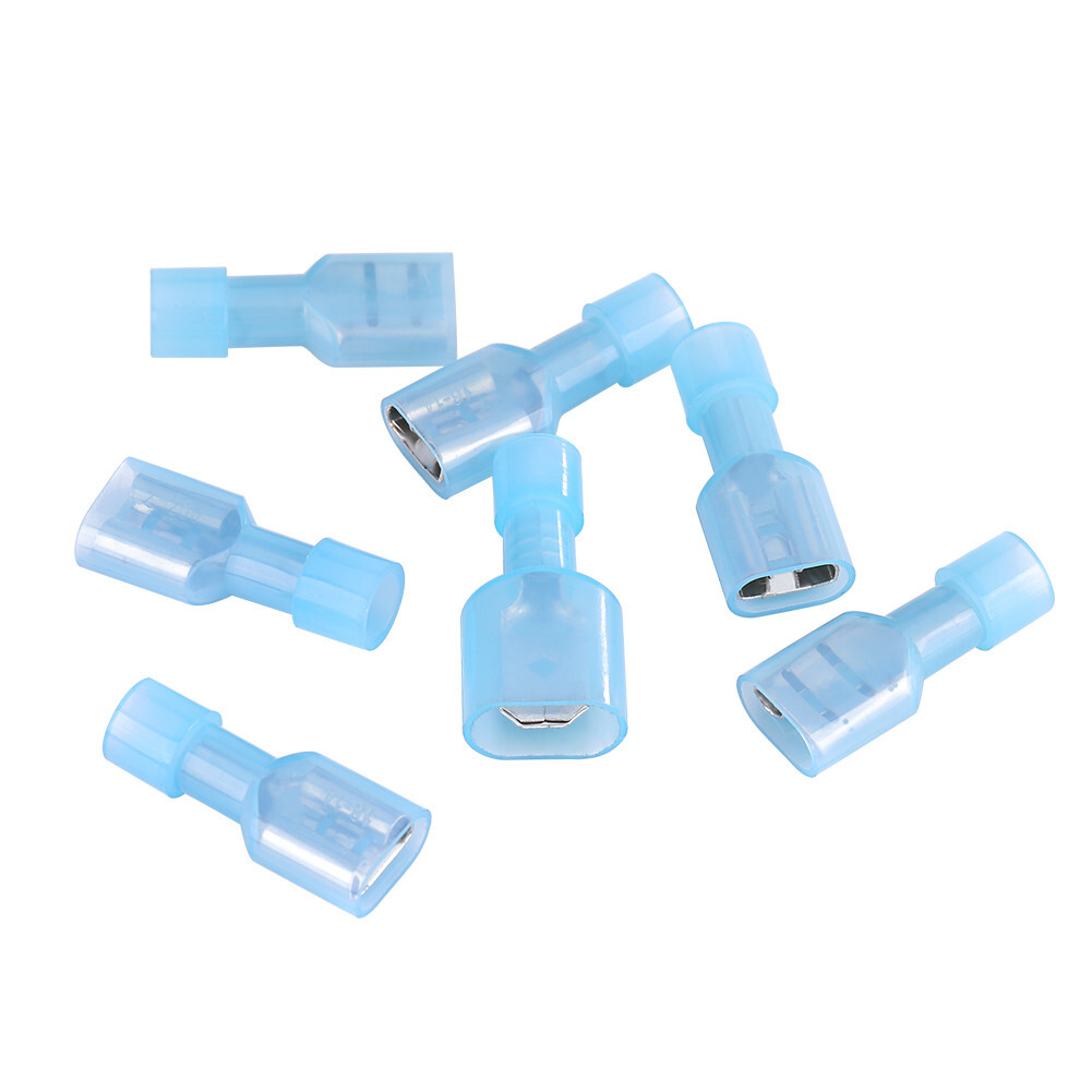 100pcs Blue 16-14AWG Male & Female Insulated Spade Electric Wire ...