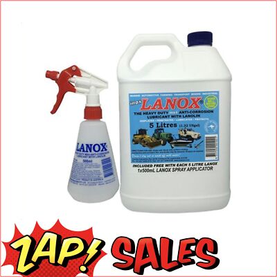 Lanox MX4 Lanolin Lubricant,5 Litre Bottle,Spray Applicator NA1046 ...